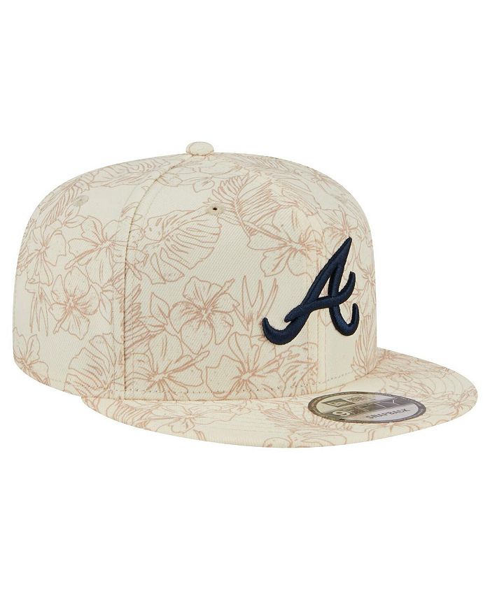 New Era Men's Cream Atlanta Braves Spring Training Leaf 9FIFTY Snapback ...