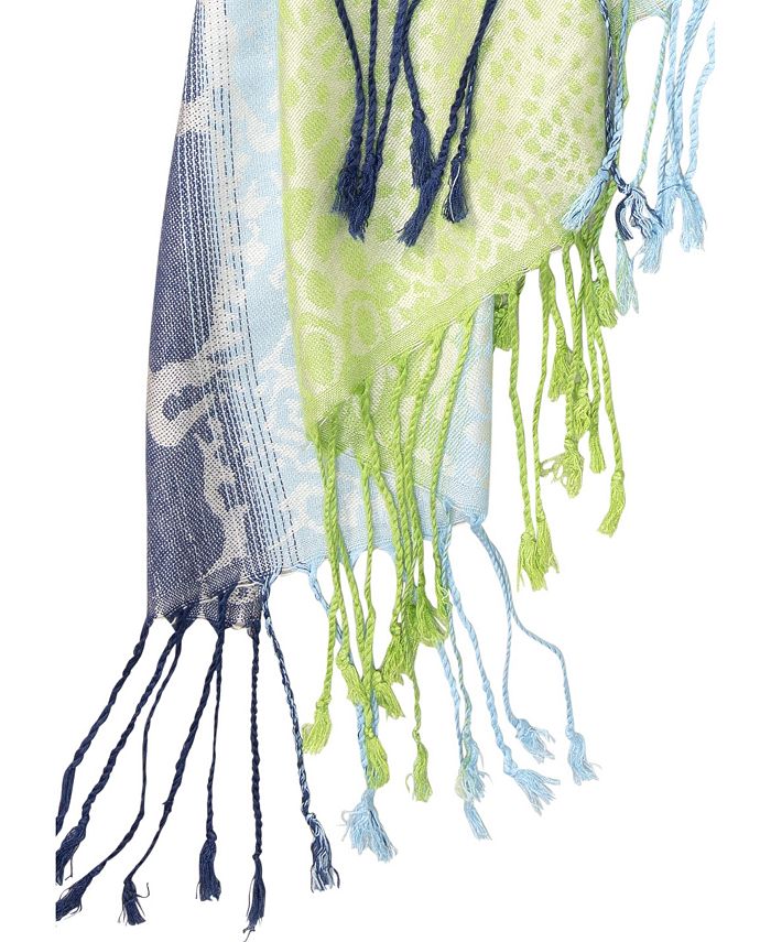 Olsen Multi Pattern Scarf with Fringe Trim - Macy's