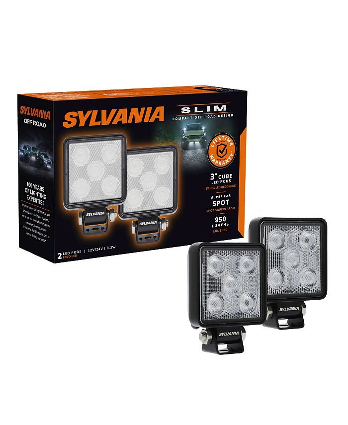 Sylvania - Slim 3 Inch Cube LED Light Pod - Flood Light 950 Raw Lumens ...