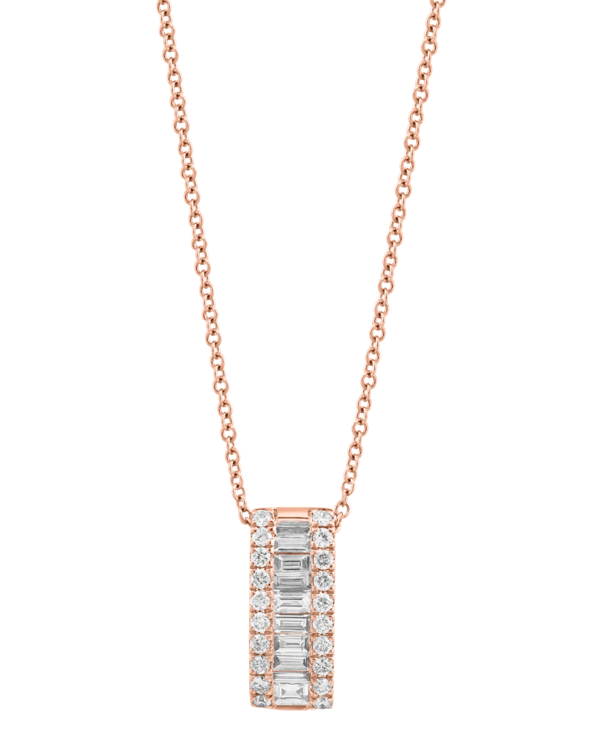 Effy Collection Effy Diamond Baguette & Round Vertical Bar 18 Effy Collection Effy Diamond Baguette & Round Vertical Bar 18