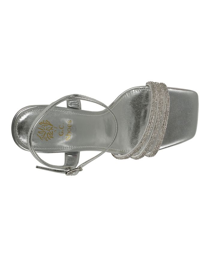 GC Shoes Women's Tyra Embellished Block Heel Dress Sandals - Macy's