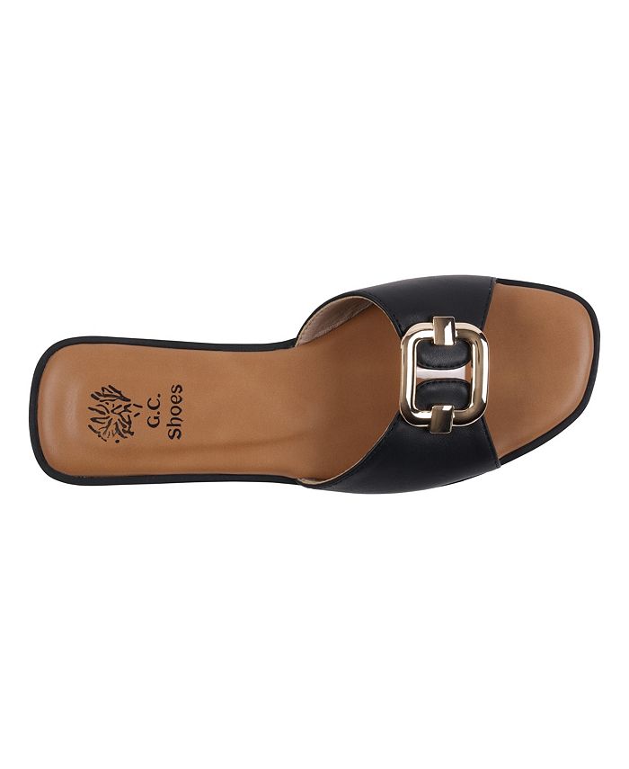 GC Shoes Women's Davina Hardware Slide Flat Sandals - Macy's