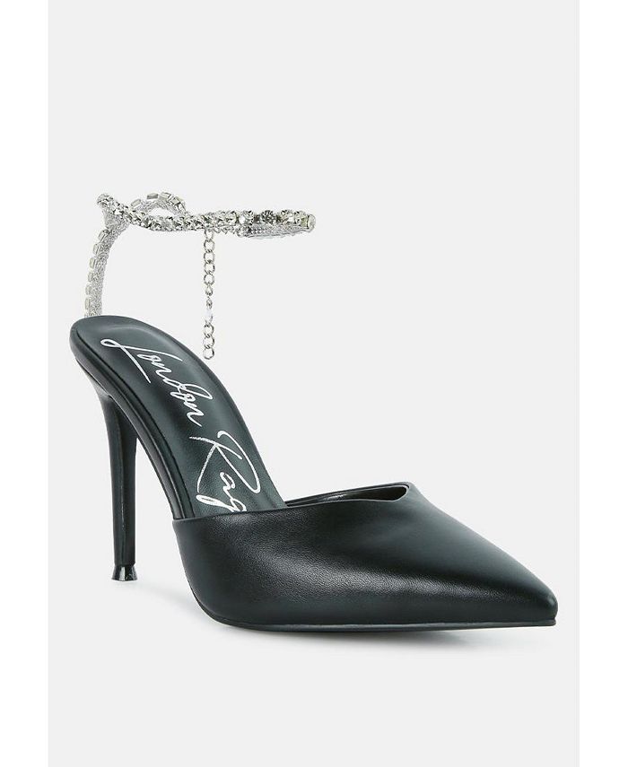 London Rag Joyce diamante embellished stiletto mule sandals - Macy's