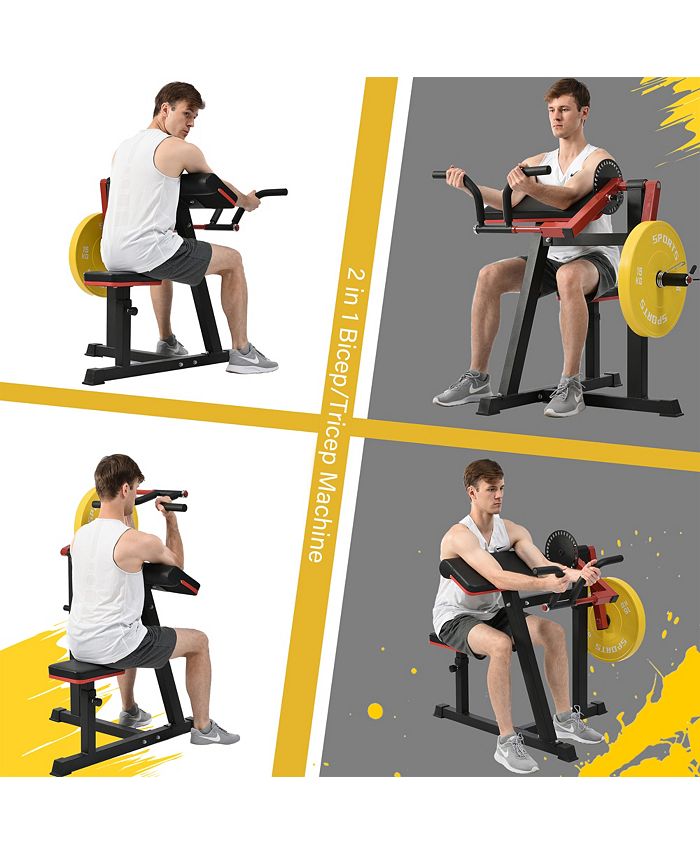 Simplie Fun Bicep Tricep Curl Machine With Adjustable Seat, Bicep Curls ...