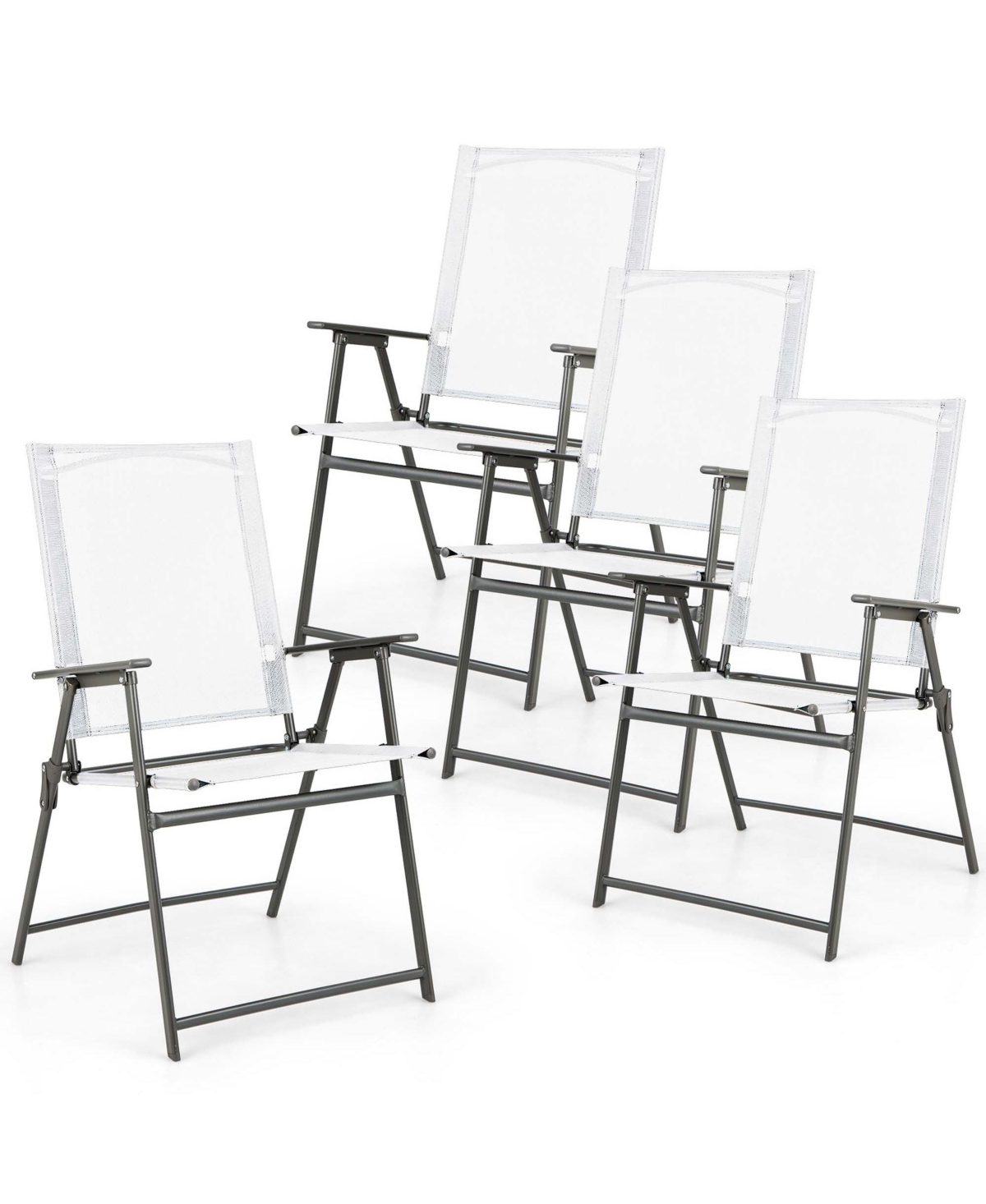 Click here for 4pcs Patio Folding Portable Dining Chairs Metal Fr... prices