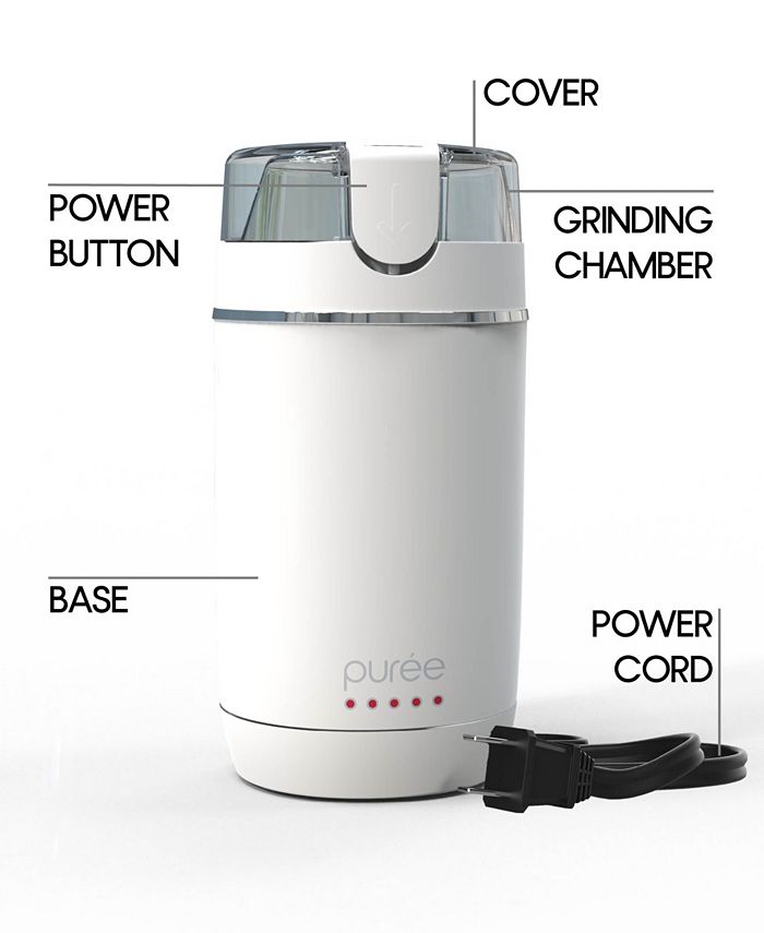 Tzumi Puree Electric Coffee Grinder, One-Touch Spice, Herb, and Coffee ...