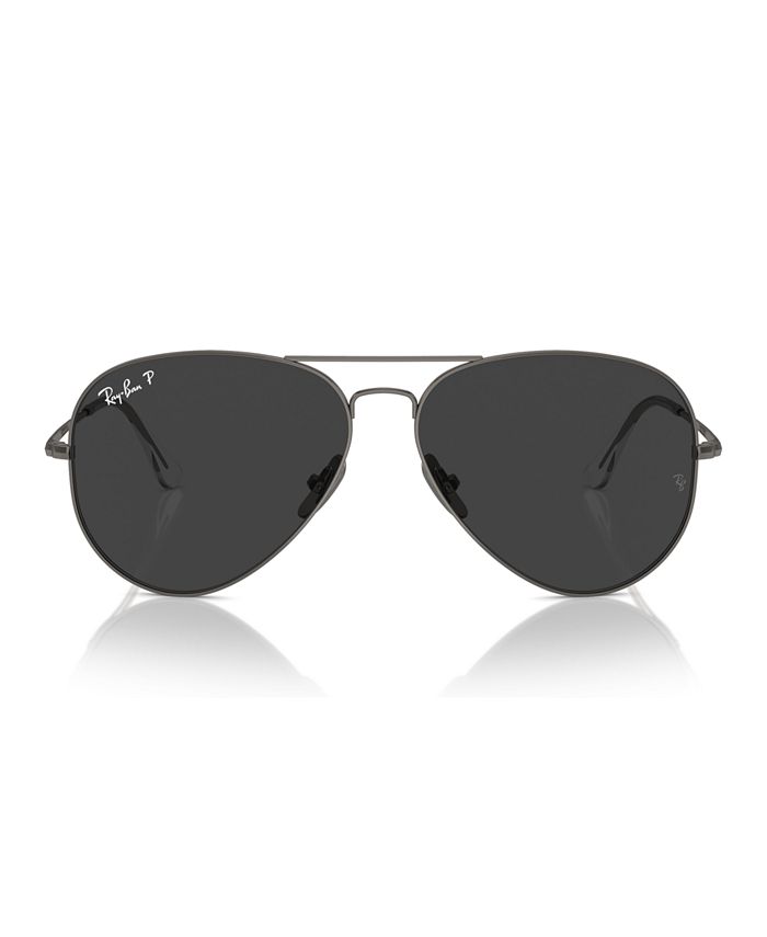Ray-Ban Unisex Polarized Sunglasses, Aviator Titanium Rb8089 - Macy's