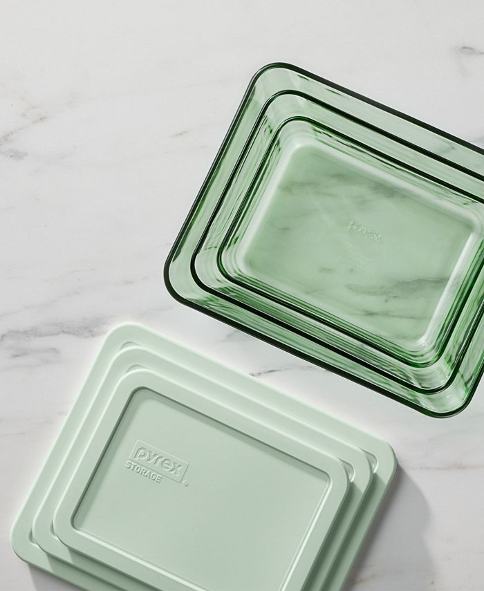 Pyrex Simply Store Tinted 6-Pc Rectangle Storage Set with Plastic Lids ...