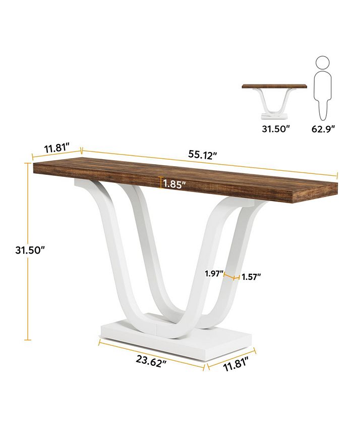 Tribesigns Farmhouse Console Table, 55 Inch Wood Sofa Table Entryway ...