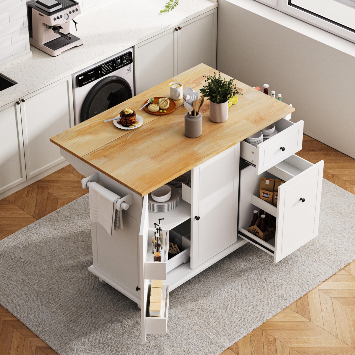 Click here for Streamdale Rolling Kitchen Cart with Drop Leaf & S... prices