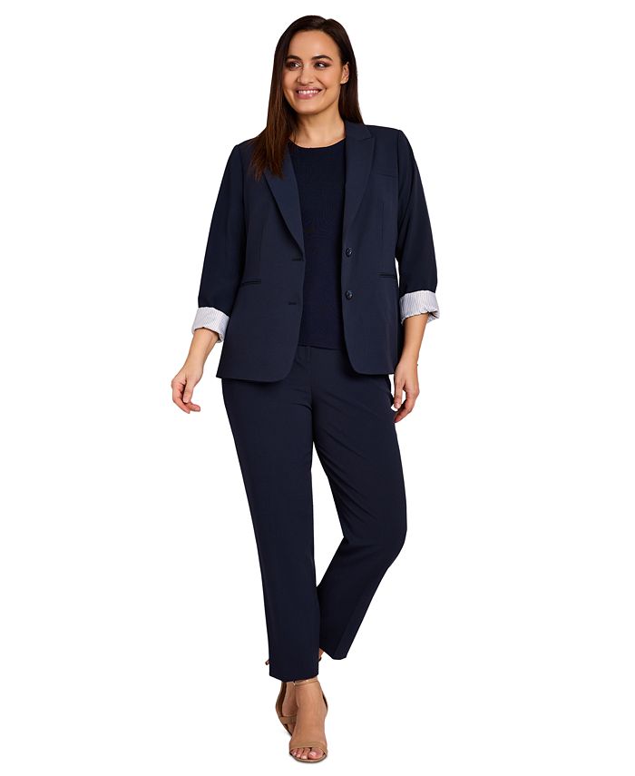 Tahari ASL Plus Size Two-Button Roll Tab Jacket, Sweater T-Shirt ...
