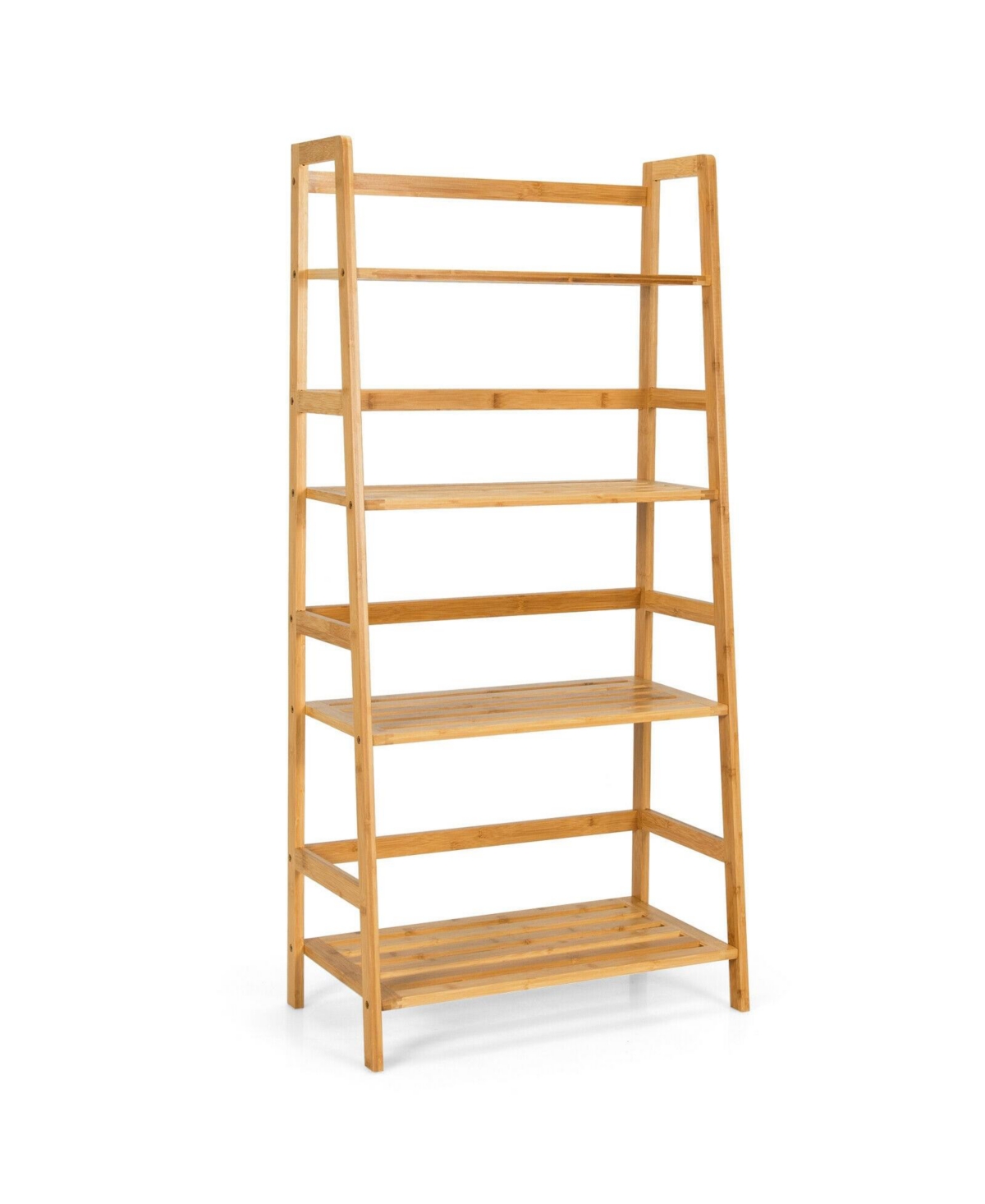 Click here for 4-Tier Bamboo Bookshelf Ladder Shelf Plant Stand R... prices