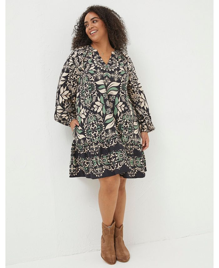 FatFace Women's Plus Size Amy Mosaic Leaf Tunic Dress - Macy's