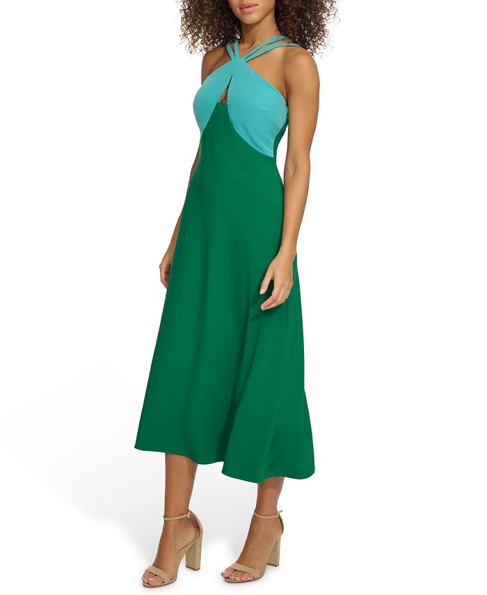 Siena Women's Strappy Colorblocked A-Line Midi Dress - Macy's