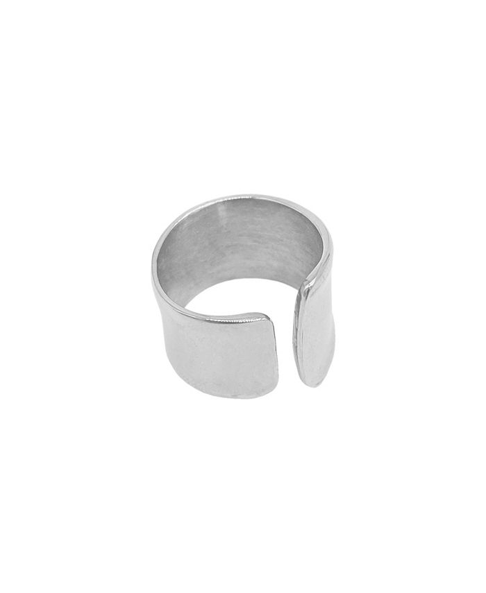 ADORNIA Silver-Plated Tall Open Band Ring - Macy's