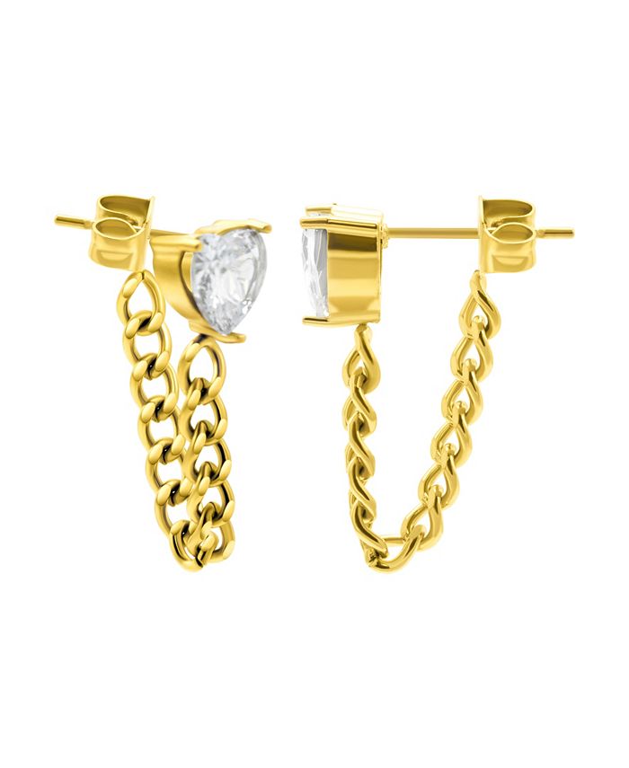 ADORNIA Women's 14K Gold-Plated Chain and Crystal Heart Wrap Around ...