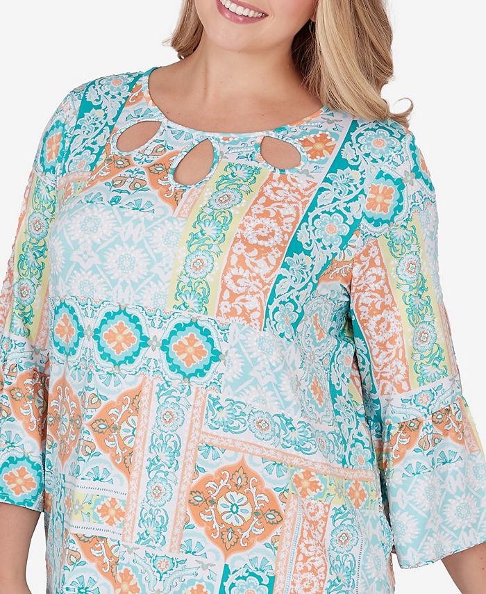 Ruby Rd. Plus Size Breezy Eclectic Knit Top - Macy's