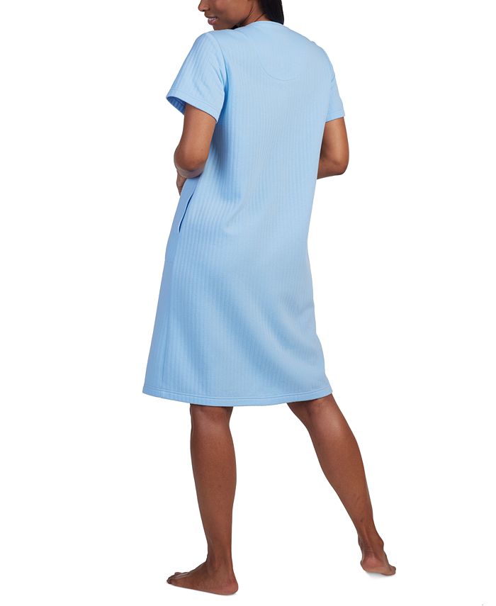 Miss Elaine Women's Embroidered Short-Sleeve Snap Robe - Macy's
