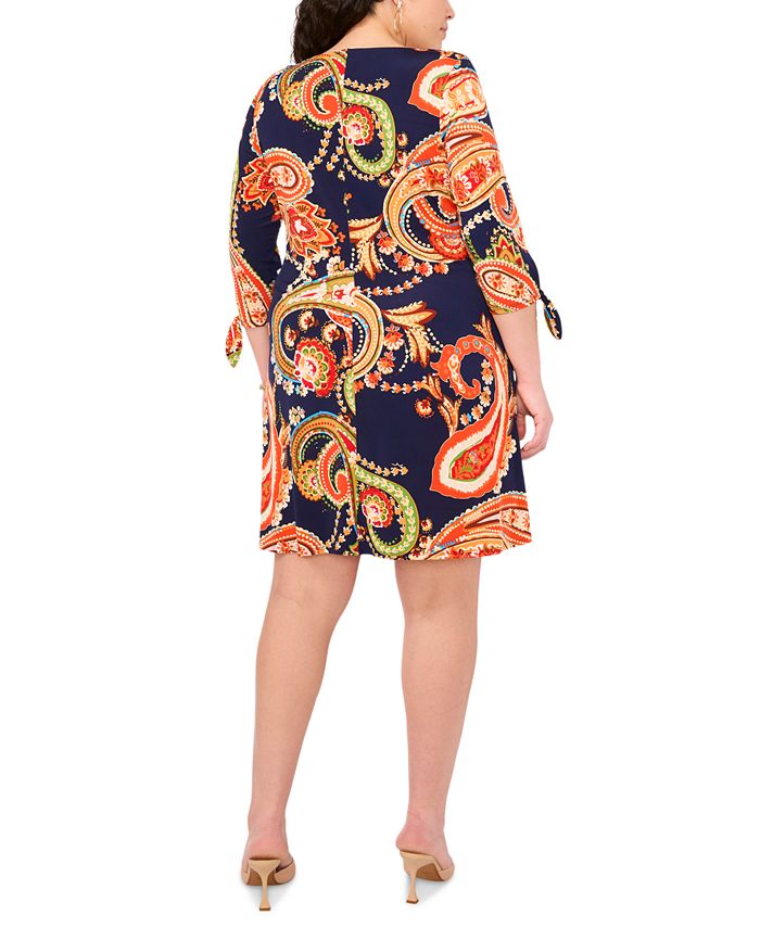 MSK Plus Size 3/4-Sleeve Paisley-Print Shift - Macy's