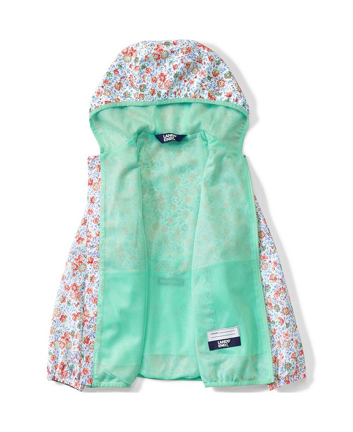 Lands' End Girls Waterproof Hooded Packable Rain Jacket - Macy's