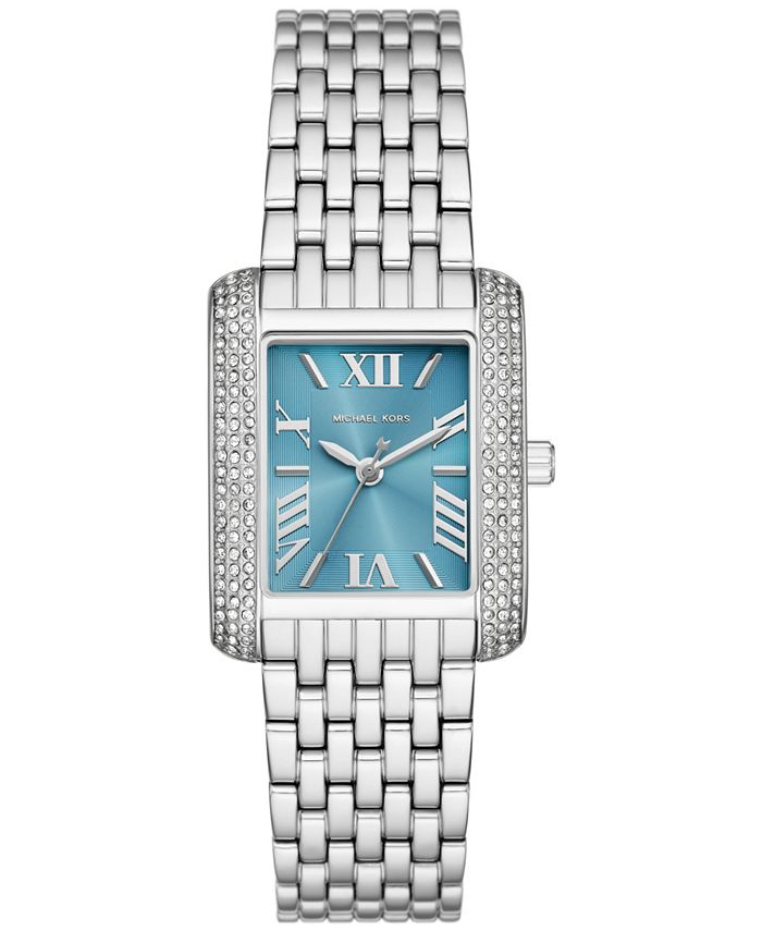 Michael Kors Women's Emery Three-Hand Silver-Tone Stainless Steel Watch ...