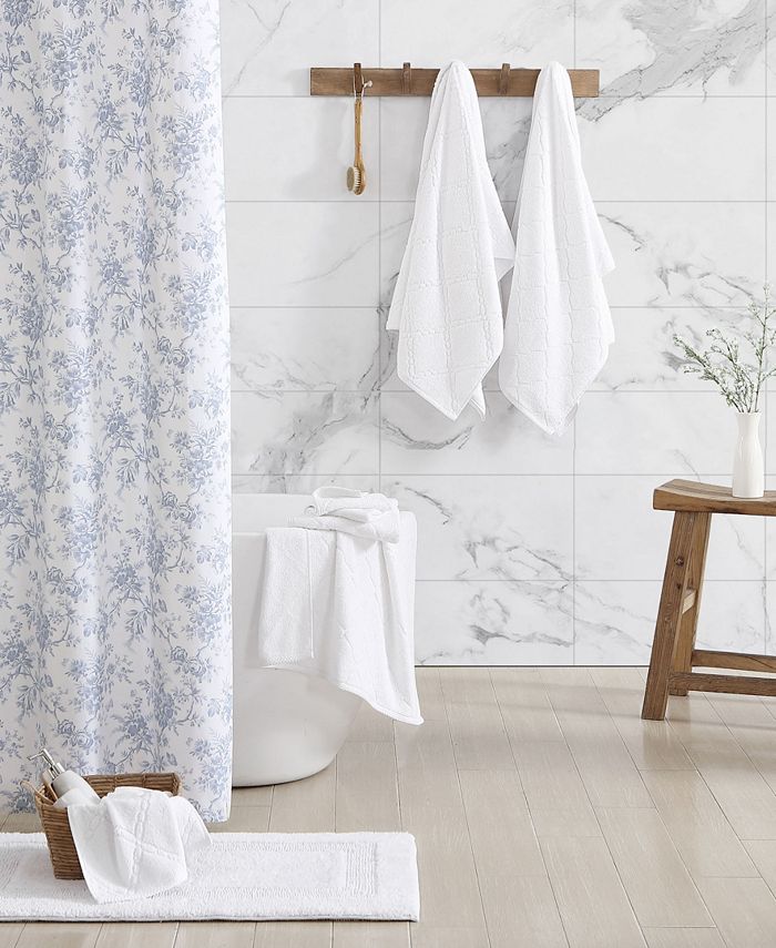 Laura Ashley Banton Solid Cotton Terry Quick Dry 6-Pc. Bath Towel Set ...