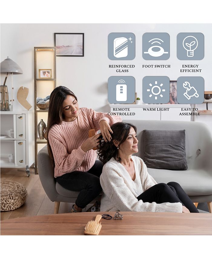 FENLO Fantasy - Glass Display Shelf Floor Lamp with Fully Dimmable LED ...