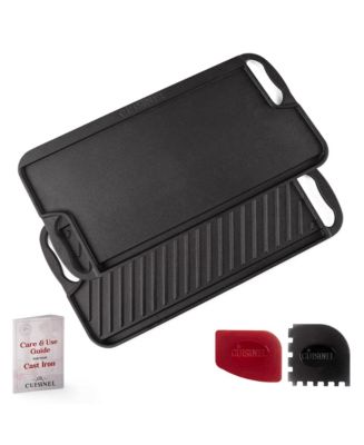 Cuisinel Cast Iron Griddle/Grill + Scraper/Cleaner - Reversible - Macy's