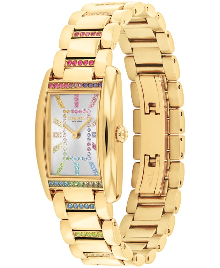COACH Women's Reese Rainbow Gold-Tone Stainless Steel and Rainbow ...
