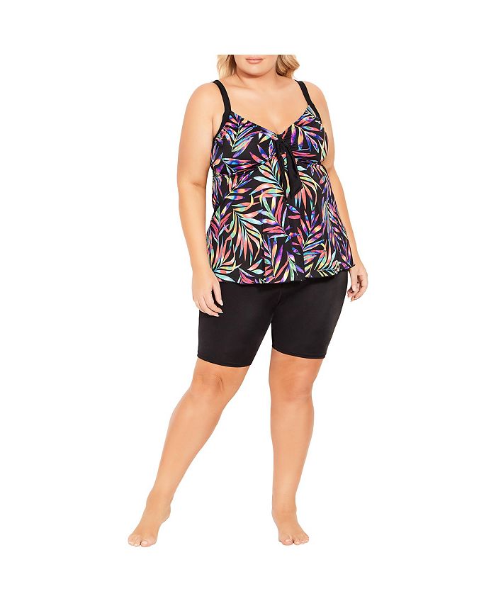 AVENUE Plus Size Hi Waist Swim Short - Macy's