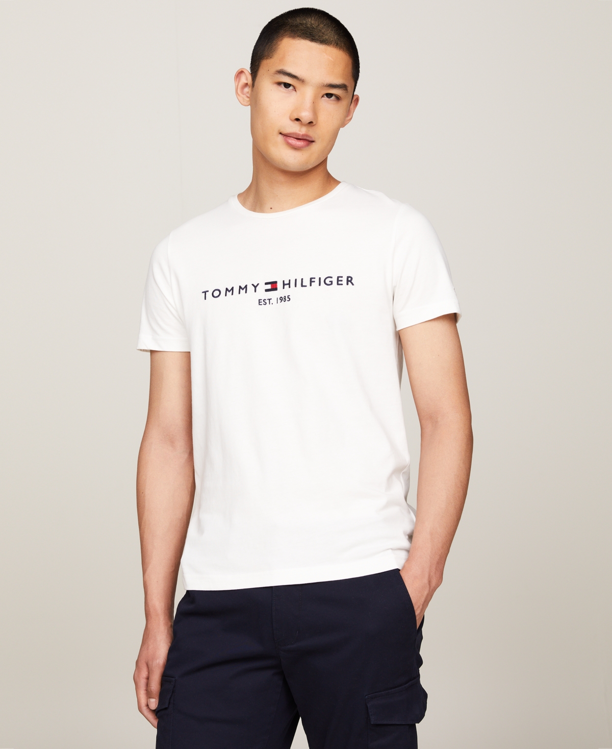 Click here for Tommy Hilfiger Mens Embroidered Logo Slim-Fit Crew... prices