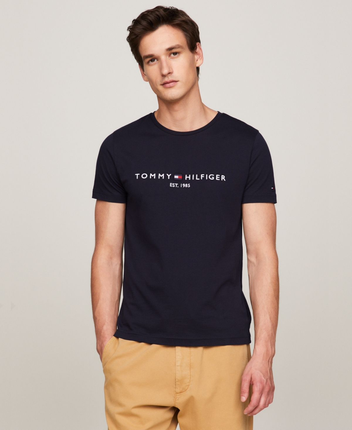 Click here for Tommy Hilfiger Mens Embroidered Logo Slim-Fit Crew... prices
