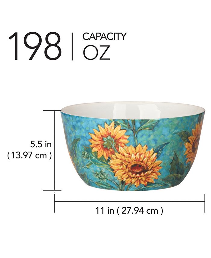 Certified International Golden Sunflowers Deep Bowl - Macy's