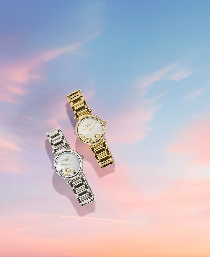 COACH Women's Cary Gold-Tone Stainless Steel Bracelet Watch 34mm - Macy's
