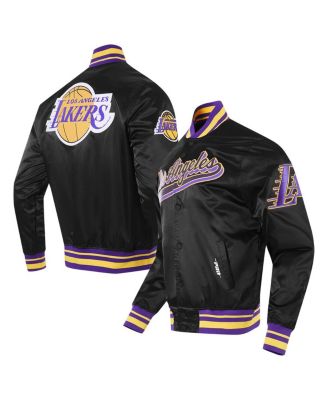 Men's Pro Standard Black Los Angeles Lakers Script Tail Full-Snap Satin ...