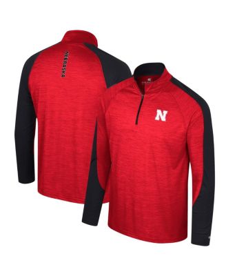 Men's Colosseum Scarlet Nebraska Huskers Langmore Raglan Quarter-Zip ...