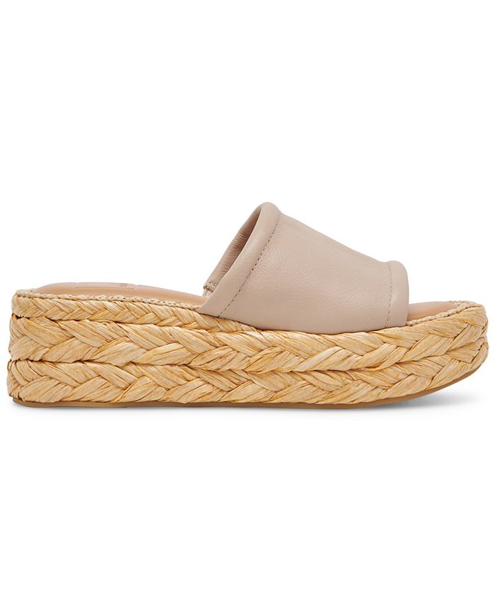 Dolce Vita Women's Chavi Raffia Flatform Slide Sandals - Macy's