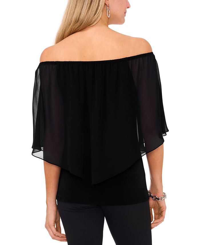 MSK Petite Off-The-Shoulder Capelet Top - Macy's
