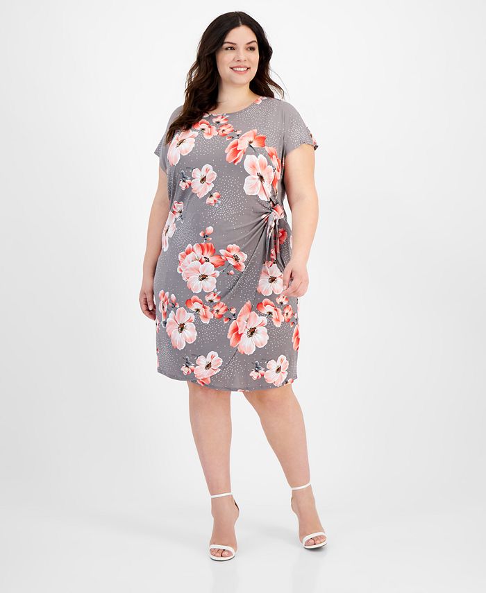 Robbie Bee Plus Size Floral Print Sarong Dress Macys