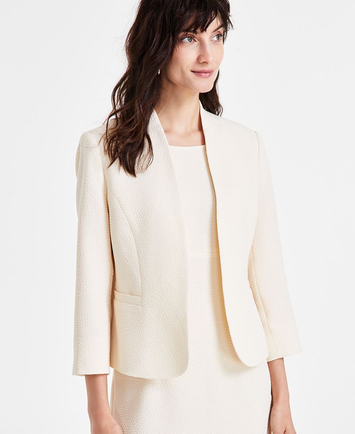 Kasper Women's Jacquard Collarless Open Blazer - Macy's