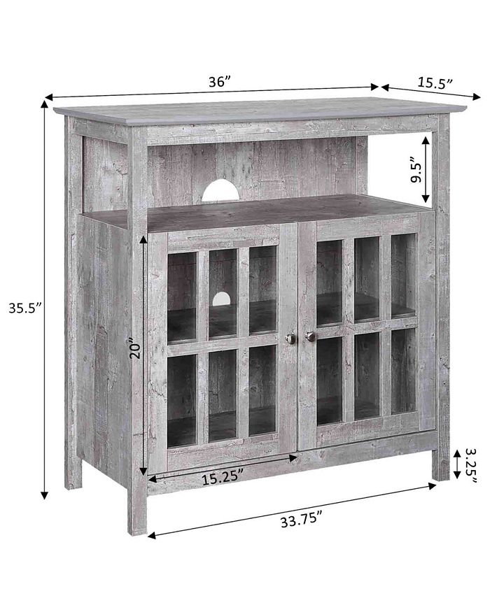 Convenience Concepts 36" Big Sur Highboy TV Stand with Storage Cabinets ...