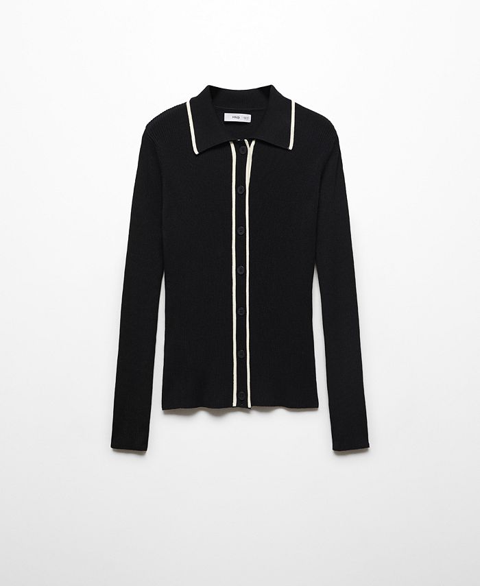 MANGO Women's Contrast Trims Cardigan - Macy's