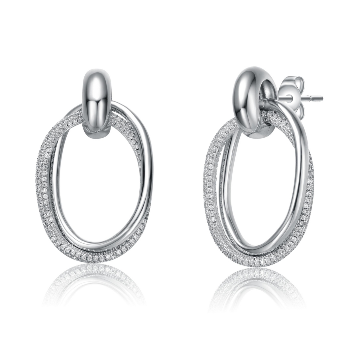 Click here for Sterling Silver Cubic Zirconia with Hoop Drop Earr... prices