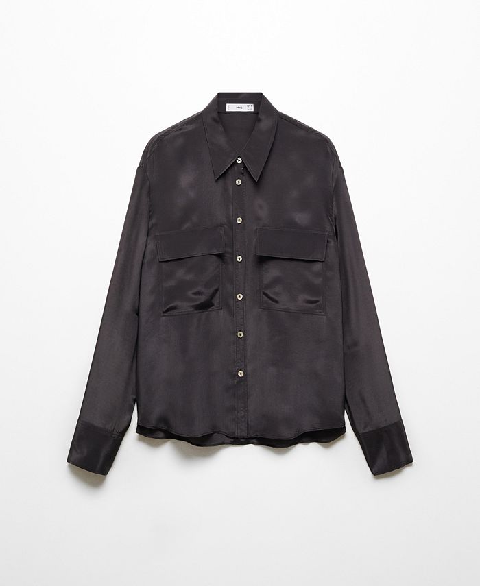 MANGO Women's Pockets Flowy Shirt - Macy's