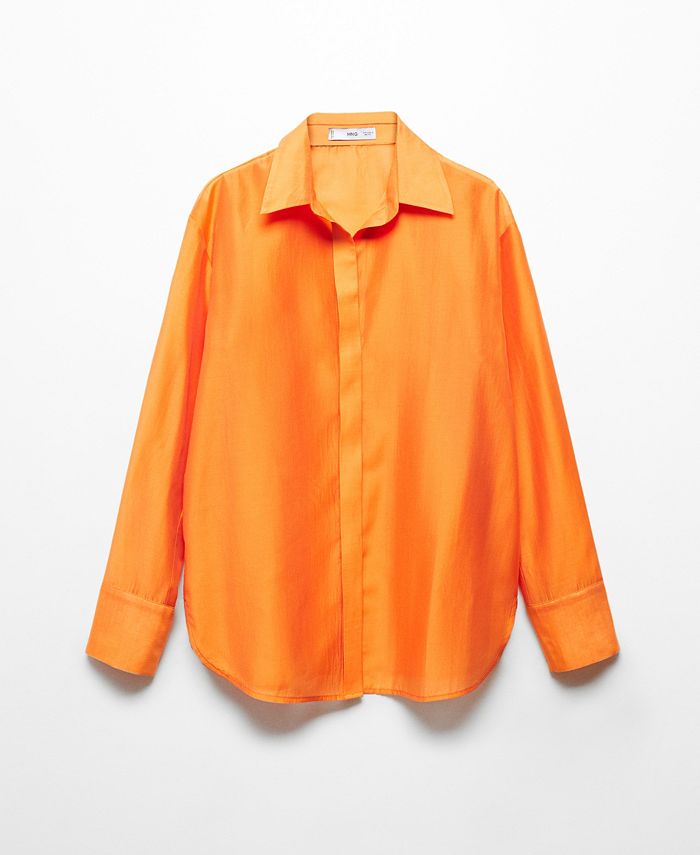 MANGO Women's Concealed Button Shirt - Macy's