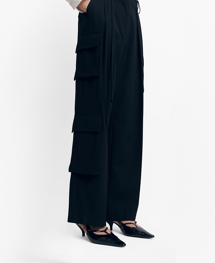 MANGO Women's Pleated Cargo Pants - Macy's
