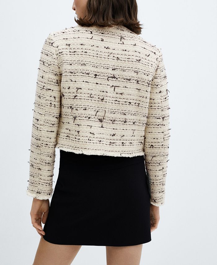 MANGO Women's Trim Tweed Jacket - Macy's