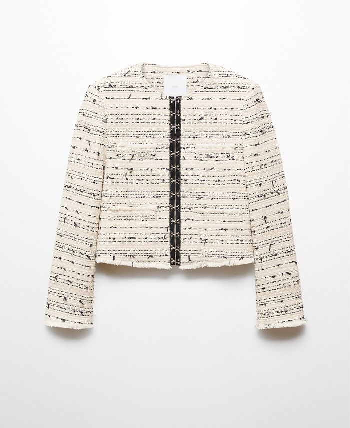 MANGO Women's Trim Tweed Jacket - Macy's
