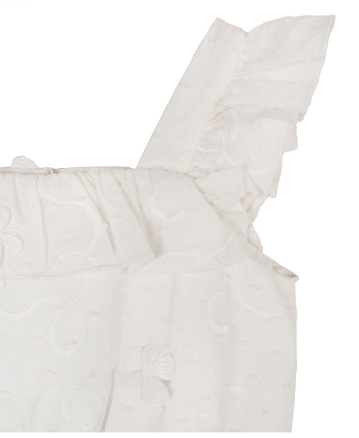 Rare Editions Toddler & Little Girls Embroidered Clip Dot Dress - Macy's