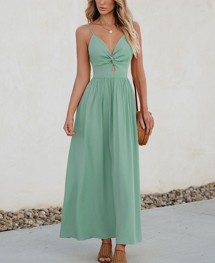 CUPSHE Women's Front Twist & Keyhole Maxi Beach Dress - Macy's